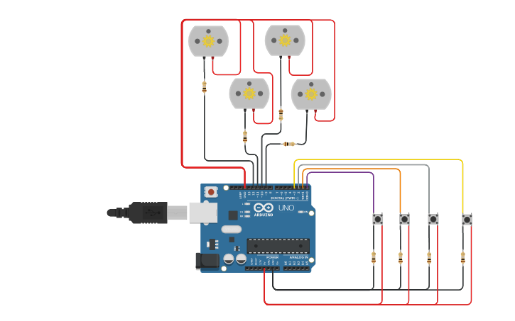 Circuit design Atividade 5 - Motores - Tinkercad
