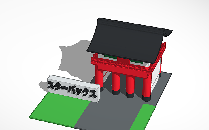 3D design Japanese Shrine - Tinkercad