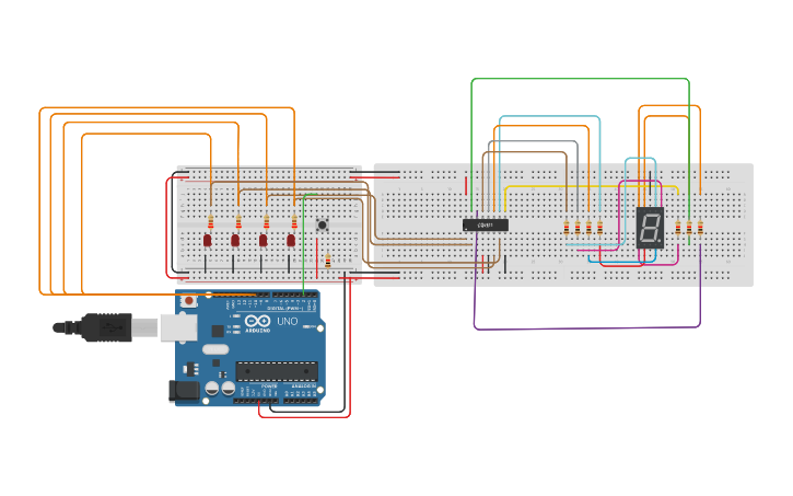 Circuit design Codigo Binario - Tinkercad