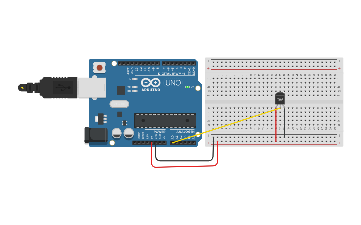 Circuit design sensor TMP | Tinkercad
