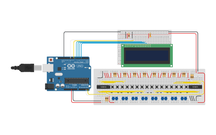 Circuit design 53 - I2C PCF8574 (16 INPUTS) / Mono-Touch - Tinkercad