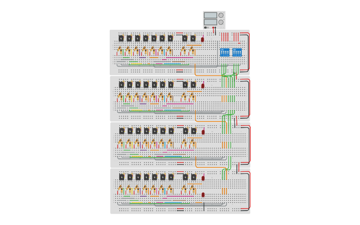 Circuit design Transistor Level 4 Bit Full Adder - Tinkercad