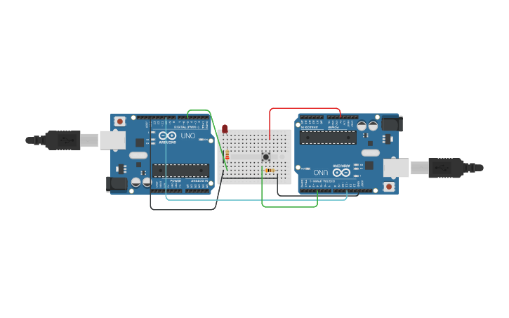 Circuit design Practica. Sistema Digital comunicacion serial con PUSH | Tinkercad