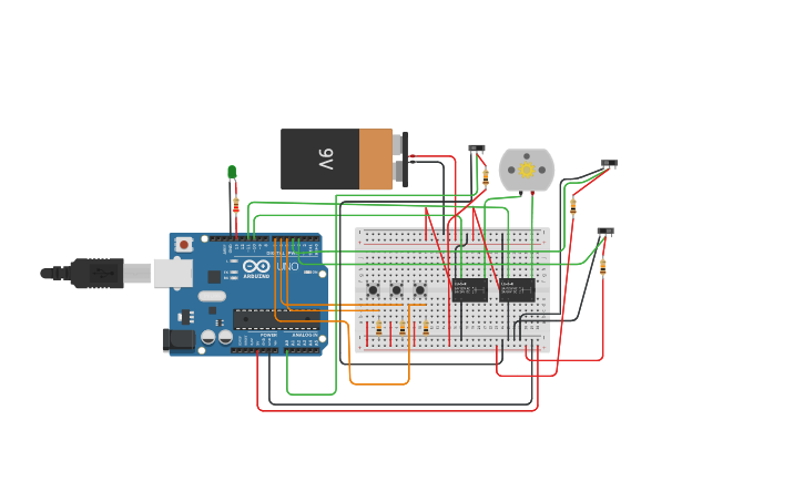 Circuit design Sensor chuva - Tinkercad