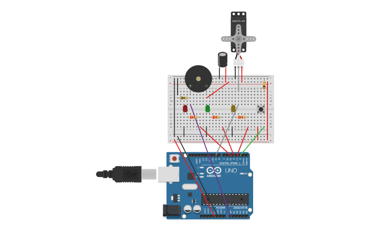 Circuit design Project 12 Knock Lock - Tinkercad