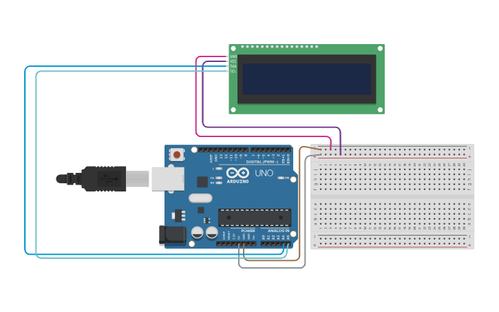 Circuit design Pantalla LCD Con I2c Incorporado - Tinkercad