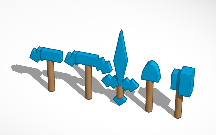 3D design Minecraft Diamond Stuff | Tinkercad