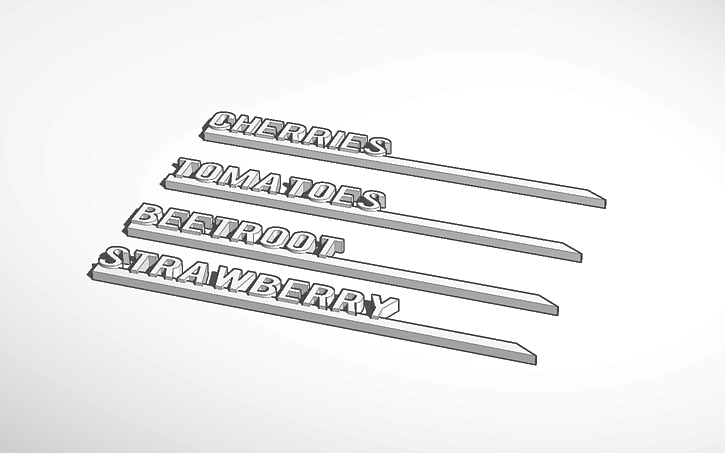 3D design Plant Labels - Tinkercad