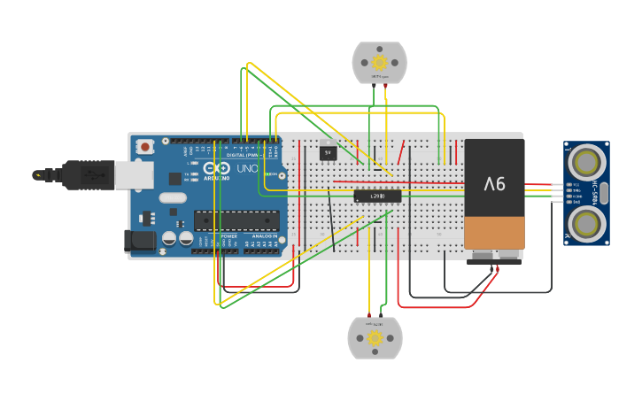 Circuit design Carro control bluetooth - Tinkercad