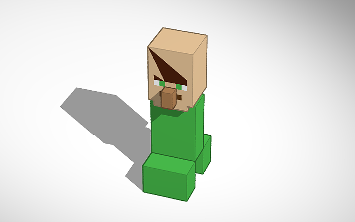 3D design villager creeper - Tinkercad