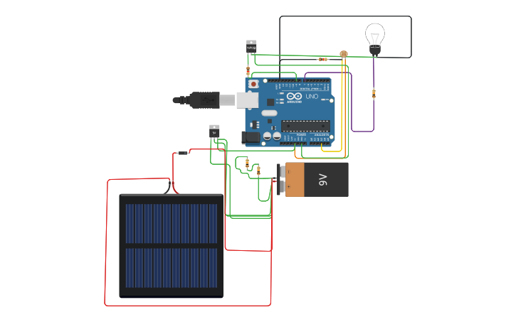 Circuit design Light Sensor using Arduino - Tinkercad