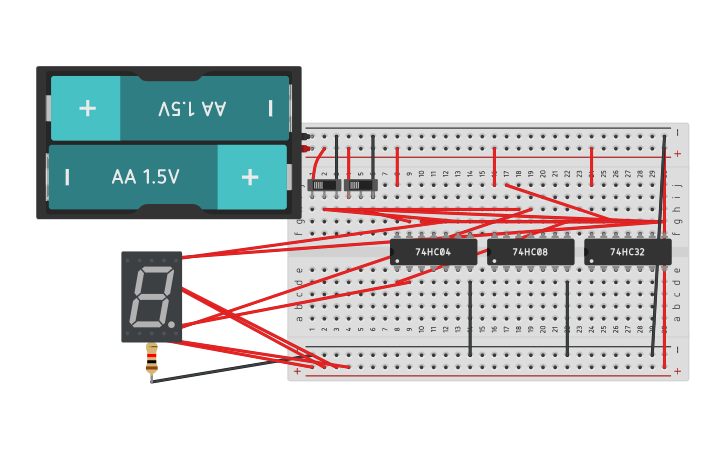 Circuit design 7-Segment Logic Display - Tinkercad