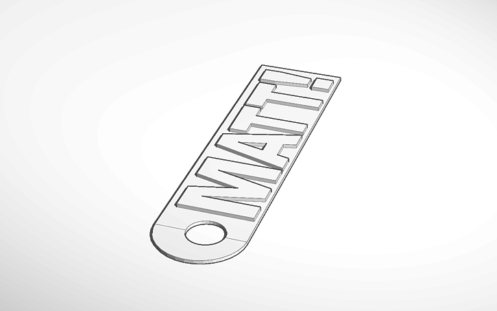 3D design Matt Nametag - Tinkercad