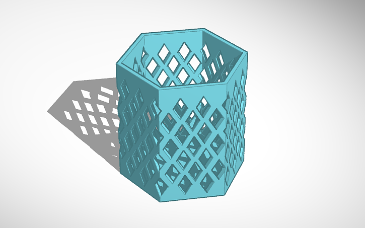 3D design pencil holder - Tinkercad