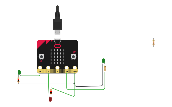 Circuit design Microbit LED Blink - Tinkercad