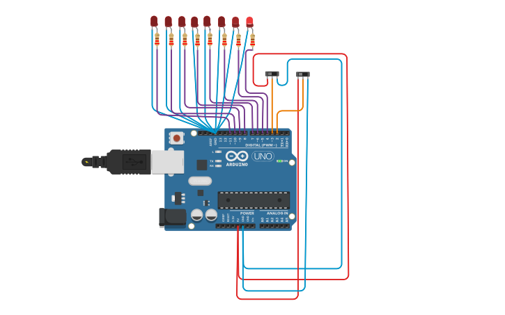 Circuit design Schiebeschalter LED | Tinkercad