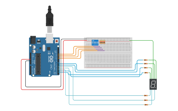 Circuit design práctica6 pto 2.1 if - else | Tinkercad