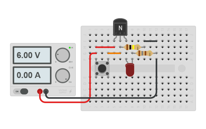 Circuit design Transistor Switch - Tinkercad