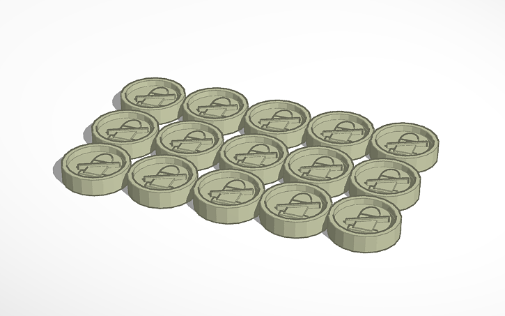 3D design necromunda 15 ammo tokens - Tinkercad