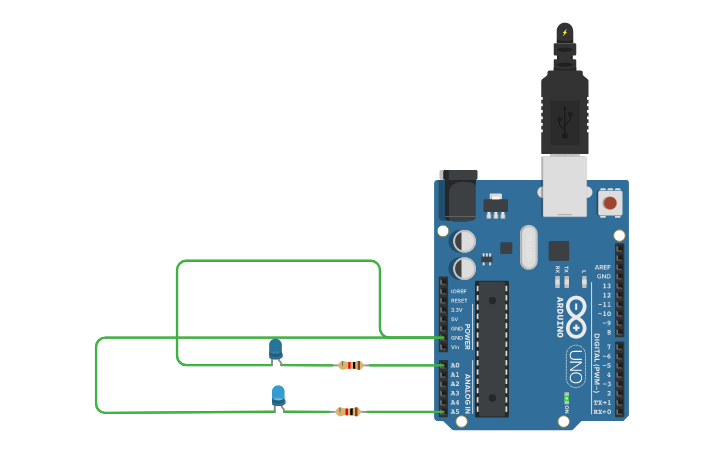 Circuit design Salidas digitales Arduino - Tinkercad