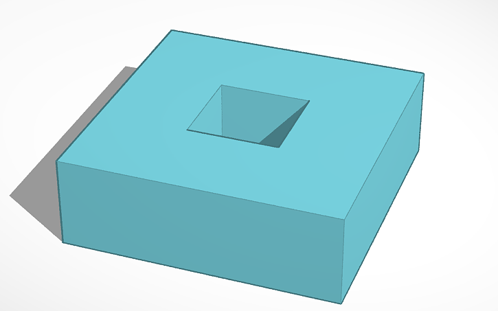3D design square with square hole - Tinkercad