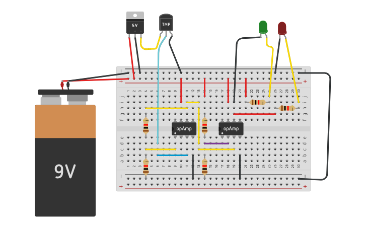 Circuit design Rangkaian mendeteksi suhu | Tinkercad Circuit design Rangkaian mendeteksi suhu | Tinkercad