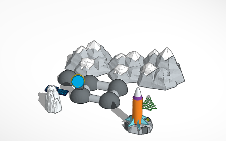 3D design Base Lunar - Tinkercad