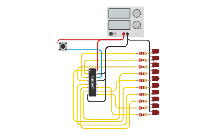 Circuit Design Decade Counter Tinkercad