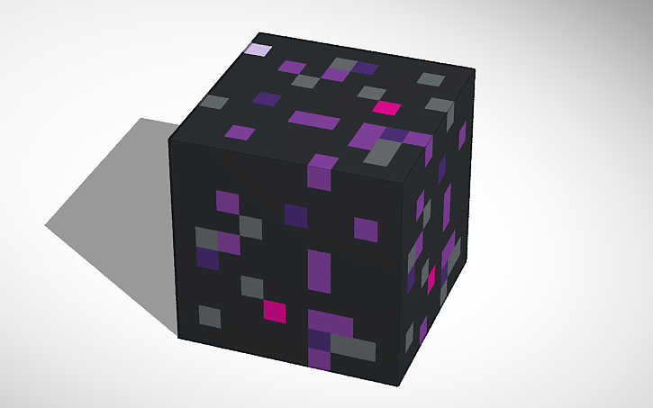 3D design Minecraft Obsidian block - Tinkercad