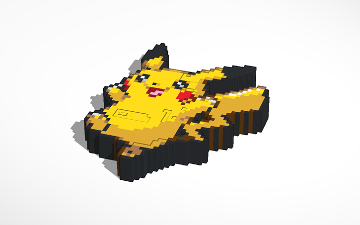 3D design Pikachu - Tinkercad