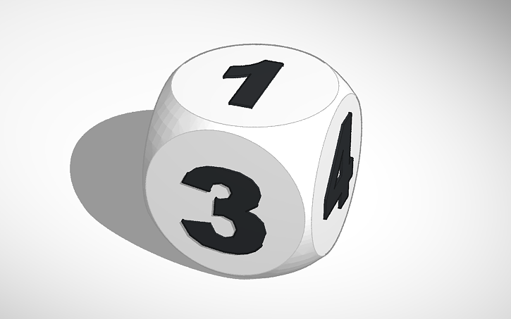3D design Numbered Dice | Tinkercad