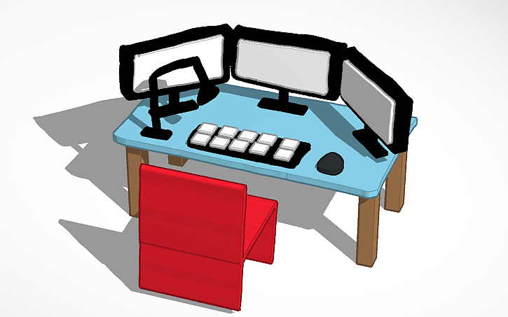 3D design Gaming Setup(OLD VERSION) - Tinkercad