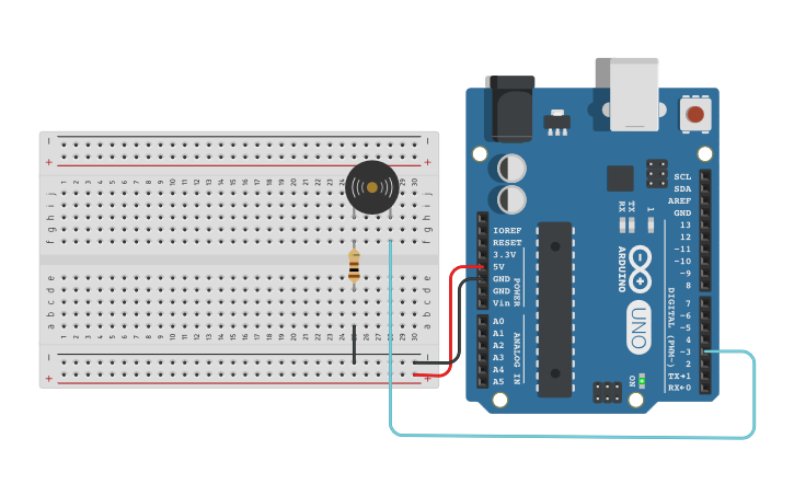 Circuit design Sound with arduino - Tinkercad
