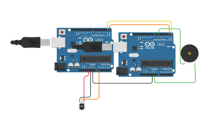 Circuit design UART Communication - Tinkercad