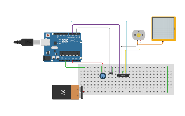 Circuit design Sistem Kontrol Motor DC - Tinkercad