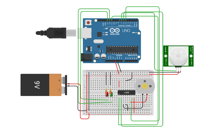 Circuit Design Sensor De Movimiento Tinkercad