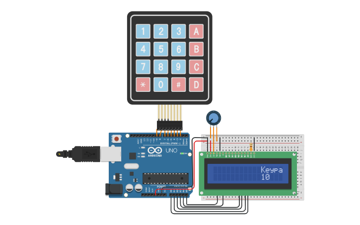 Circuit design Chetna -Arduino and LCD-Keypad PARt-1 - Tinkercad