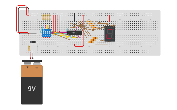 Circuit design IC 7473 - Tinkercad