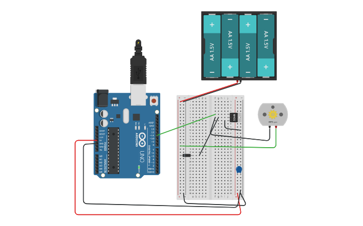 Circuit Design Single Dir Dc Motor Tinkercad