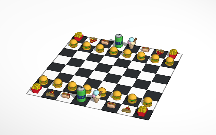 3D design Food Chess - Tinkercad
