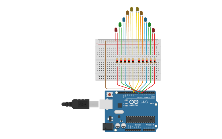 Circuit design CHRISTMAS LIGHT - Tinkercad