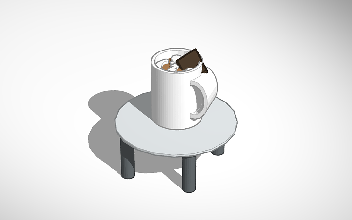 3D design ☕️Cup of coffee and a piece of chocolate🍫 | Tinkercad