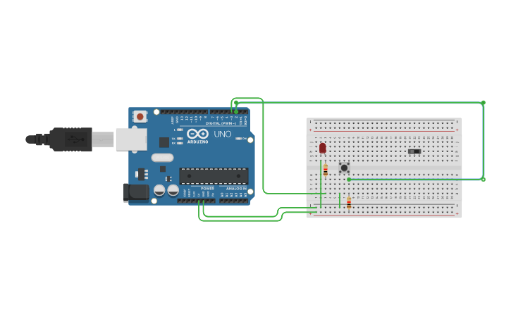 Circuit design Arduino การใช้งานสวิตซ์ - Tinkercad