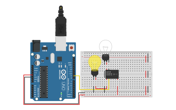 Circuit design I/O LED (CHAR) #01 - Tinkercad