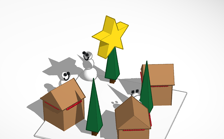 3D design Christmas Star: Winter Scene - Tinkercad