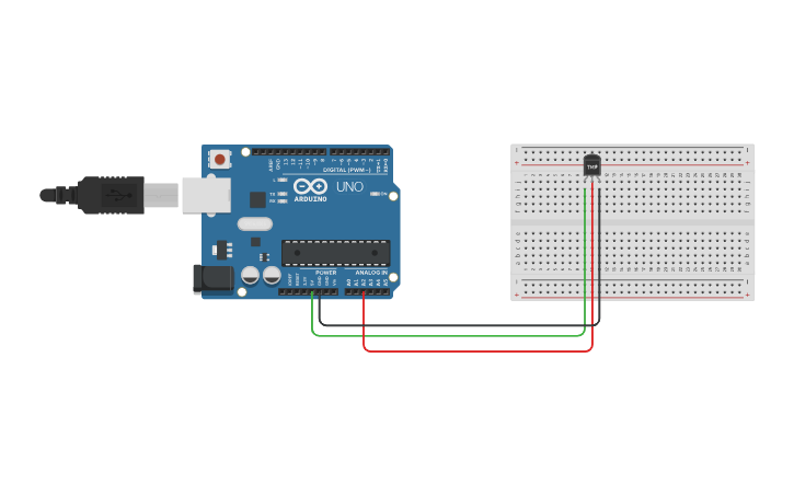 Circuit design tmp sensor - Tinkercad