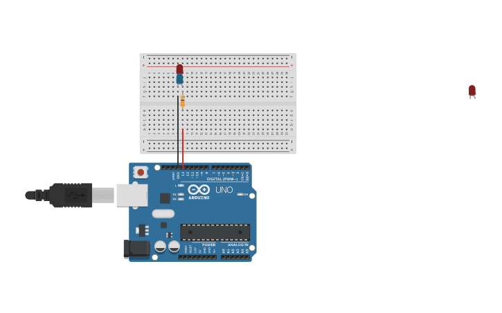 Circuit design Práctica Arduino UNO 2 leds en paralelo - Tinkercad