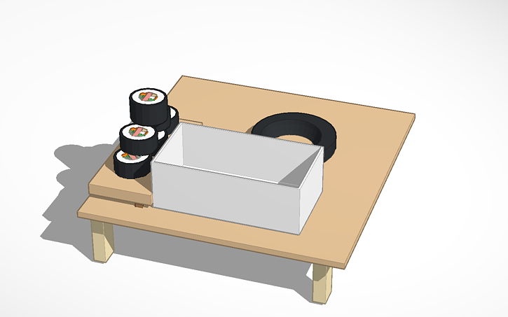 3D design Table with sushi and stove | Tinkercad