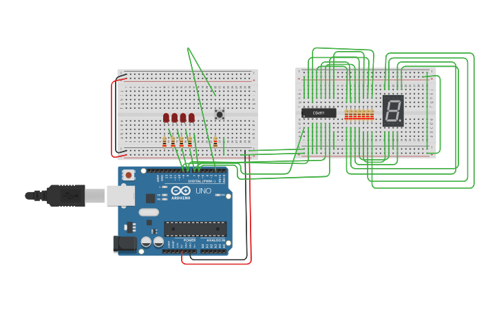 Circuit design cd4511 | Tinkercad