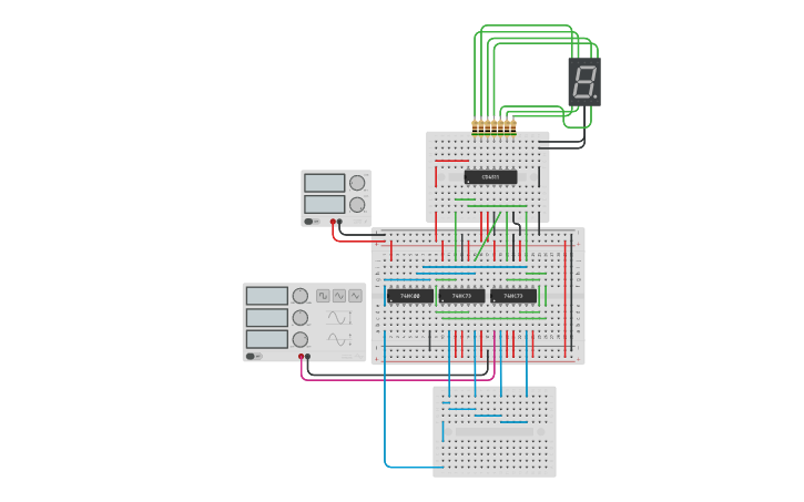 Circuit design Decodificador - Sistemas Digitais 3ª Etapa | Tinkercad Circuit design Decodificador - Sistemas Digitais 3ª Etapa | Tinkercad